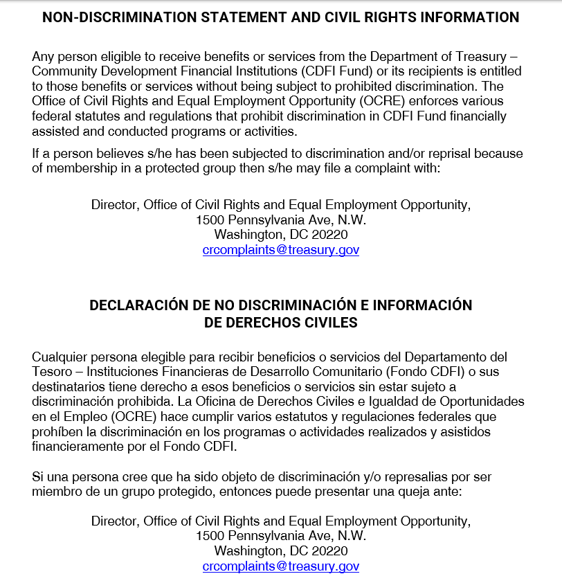 Non-Discrimination and Civil Rights | Southwest MS CDFI | PNB